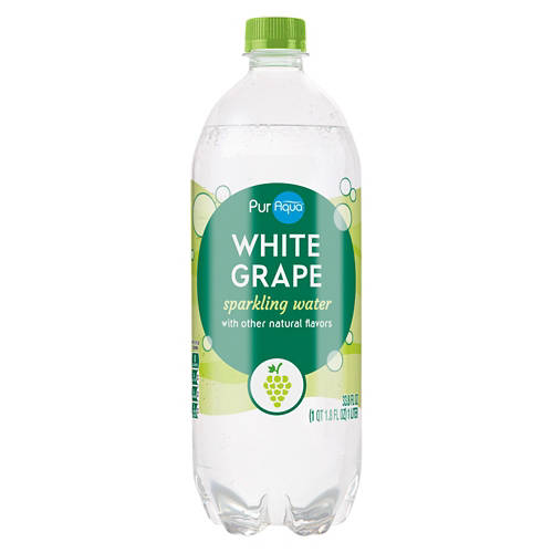 PurAqua White Grape Flavor Sparkling Water, 33.8 fl oz